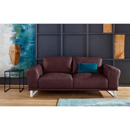 W.Schillig 2-Sitzer &raquo;montanaa elegant und edel, bequem, Federkernunterfederung&laquo; mit Metallkufen in Chrom gl&auml;nzend, Breite 192 cm braun B/H/T: 192cm x 