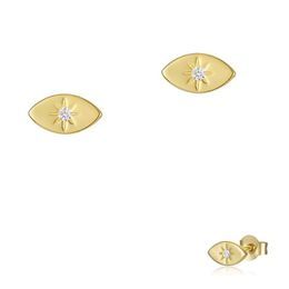 Firetti Damen Paar Ohrstecker &raquo;Schmuck Geschenk Silber 925 Ohrschmuck Ohrringe Auge&laquo; Made in Germany - mit Zirkonia (synth.) gold Silber 925 (