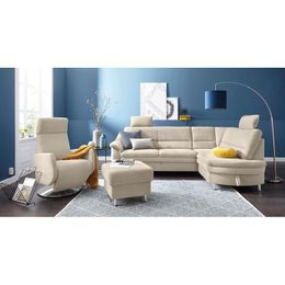 Sit & More sit&more Hocker &raquo;Cardoso&laquo; beige Luxus-Microfaser (90% Polyester, 10% Polyamid);Flachgewebe (100% Polyester);Struktur (100% Polyester) B/H/T: 58cm x 