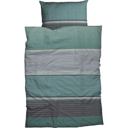 CASATEX Bettw&auml;sche &raquo;Orsa&laquo; 2 Stk. klassisches Dessin gr&uuml;n Satin, Obermaterial: 100% Baumwolle B/L: 135cm x 200cm, 1 Stk., 1 Stk., Satin, B/L: 80cm x 