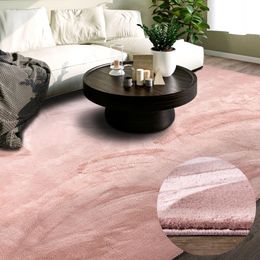 Villeroy & Boch Teppich &raquo;Leon&laquo; rechteckig 15 mm H&ouml;he Langflor, Shaggy, uni, flauschig weich, gl&auml;nzend, Kaninchenfell Haptik rosa Polyester B : 160cm 1 Stk., 15mm, L: 
