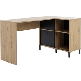 Schreibtisch &raquo;BOLT&laquo; Ein funktionaler Eckschreibtisch dank seines Stauraumteils B/H/T: 136cm x 73cm x 48cm, Eiche Artisan Nachbildung