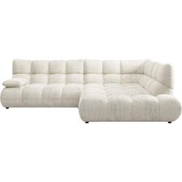Home Affaire Ecksofa &raquo;Cozy Bubble, mit klappbarer Armlehne, Breite 289 cm&laquo; mit eleganter Steppung, Rundumbezug & weicher Polsterung wei&szlig; 100% 