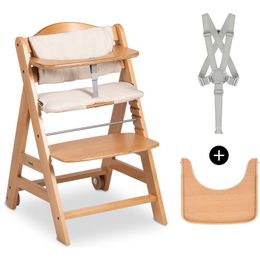 hauck Hochstuhl &raquo;Beta+&laquo; () mit Holzr&auml;dern beige Kunststoff, Massivholz, Polyester, Stahl B/H/T: 48cm x 79cm x 58cm