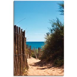 Artland Leinwandbild &raquo;Strandzugang zum Serignan Plage&laquo; Strand 1 Stk. tlg. auf Holzrahmen gespannt beige Leinwand B/H/T: 60cm x 90cm, Leinwandbild Strand 