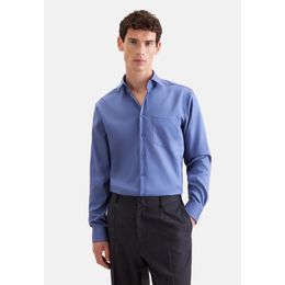 Seidensticker Herren Businesshemd "Schwarze Rose", blau, Gr. 43, unifarben, 100% Baumwolle, Hemden, Regular 1/1 Kentkragen Uni