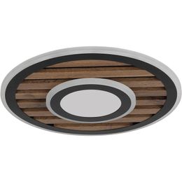 Globo LIGHTING LED Deckenleuchte &raquo;WOODY&laquo; LED-Modul 1 Stk. Warmwei&szlig; Deckenlampe, Wohnzimmer, Schlafzimmer, Design Lampe schwarz 1, &Oslash; 40cm H: 6cm, 1 Stk