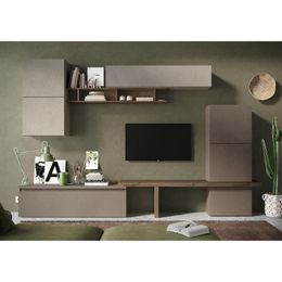 Home Affaire Wohnwand &raquo;Infinity, 9tlg. Breite 290 cm, H&ouml;he variabel, Schrankwand (Lowboard,&laquo; braun Holzwerkstoff B/H/T: 290cmcm x 195cmcm x 40cmcm
