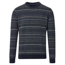 Casamoda Herren Strickpullover "Casamoda Pullover gemustert", blau, Gr. XL, 80% Wolle, 20% Nylon, Pullover