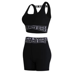 YEAZ Damen Sportanzug "Set REVOLUTE", schwarz, Gr. M, Obermaterial: 78% Polyester PES. 22% Elasthan EL., Sportanz&uuml;ge
