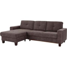 OTTO home Ecksofa &raquo;Varese&laquo; wahlweise mit Schlaffunktion und Vorziehfunktion braun Luxus-Microfaser ALTARA NUBUCK (100% Polyester);Luxus-Microfaser 