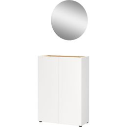 Germania Garderoben-Set &raquo;Alviano&laquo; 2 Stk. tlg. wei&szlig; Glas, Holzwerkstoff B/H/T: 74cmcm x 200cmcm x 33cmcm, ohne Garderobenpaneel