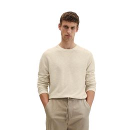 Marc O'Polo MARC O'POLO Herren Rundhalspullover "aus Bio-Baumwolle und Leinen", beige, Gr. XL, unifarben, Obermaterial: 90% Baumwolle, 10% Leinen, Pullover