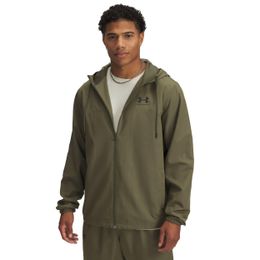 Under Armour Herren Windbreaker "UA RIVAL WVN WINDBREAKER", gr&uuml;n, Gr. S, Obermaterial: 100% Polyester, Jacken, windabweisend, aus Polyester, mit