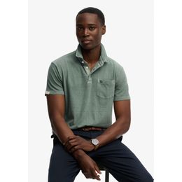 Superdry Herren Poloshirt "CLASSIC COTTON LINEN POLO"olive branch gr&uuml;n, Gr. XL, unifarben, Single Jersey, Obermaterial: 80% Baumwolle, 20% Leinen,