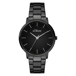 s.Oliver Damen s.Oliver Quarzuhr &raquo;Modern Basics&laquo; Armbanduhr, Damenuhr, Edelstahlarmband, analog schwarz Einheitsgr&ouml;&szlig;e