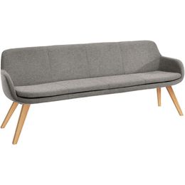 Musterring Essbank &raquo;Tavia&laquo; Stativgestell aus Eiche bianco massiv, Breite 180, 200 oder 220 cm grau 100% PES B/H/T: 200cm x 87cm x 66cm, Chenille