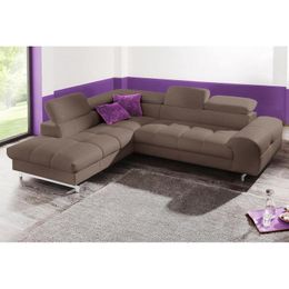 COTTA Ecksofa &raquo;Chef L-Form&laquo; mit Kopfteilverstellung, edle Metallkufen, optional Schlaffunktion Luxus-Microfaser (100% Polyester);Kunstleder Softlux ;