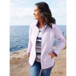 Casual Looks Damen Fleecejacke, rosa, Gr. 52, unifarben, 100% Polyester, Jacken