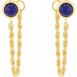 Amor Damen Paar Ohrh&auml;nger &raquo;Kugel Kordelkettengliederung&laquo; mit Lapislazuli gold 6mm, Silber 925 (Sterlingsilber)