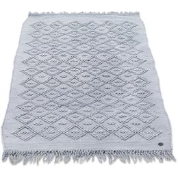 Tom Tailor HOME Badematte &raquo;Vintage Wash, Badvorleger, Badezimmer Teppich&laquo; H&ouml;he 6 mm fu&szlig;bodenheizungsgeeignet Badteppich, Uni Farben, Rauten Muster, 