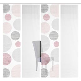 Vision S Schiebegardine &raquo;4ER SET BORDEN&laquo; Paneelwagen 4 Stk. tlg. HxB: 260x60, Schiebevorhang 4er Set Digitaldruck rosa Polyester 260cm, Paneelwagen, 60cm