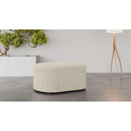 OTTO home Polsterhocker &raquo;Polsterhocker Tvinne, mit Wellenunterfederung&laquo; passend zum Ecksofa, auch in Boucl&eacute;, B/T/H: 90/50/44 cm beige 100% Polyester B