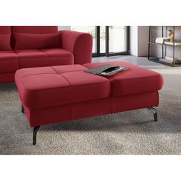 Sit & More sit&more Hocker &raquo;Bendigo&laquo; mit Klappfunktion, Bodenfreiheit 12 cm, wahlweise in 2 Fu&szlig;farben rot B/H/T: 114cm x 42cm x 71cm, Samtoptik,mit schwarzem 
