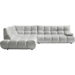 Home Affaire Ecksofa &raquo;Cozy Bubble, mit klappbarer Armlehne, Breite 324 cm&laquo; mit eleganter Steppung, Rundumbezug & weicher Polsterung grau 100% 