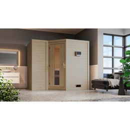Karibu Sauna &raquo;Sanna 2&laquo; Set, ohne Ofen beige ohne Ofen, (ohne Ofen)