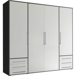 Schlafkontor Dreht&uuml;renschrank &raquo;Lyss Schrank, Kleiderschrank mit Dreht&uuml;ren&laquo; in verschiedenen Farben und Gr&ouml;&szlig;en erh&auml;ltlich grau Melamin B/H/T: 206cm x 194cm x 58cm, 
