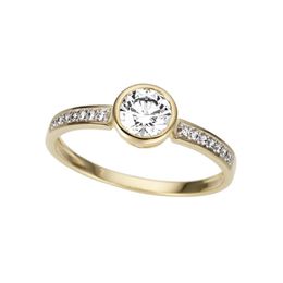 Firetti Solit&auml;rring &raquo;Schmuck Geschenk Gold 333 Damenring Verlobungsring Goldring Solit&auml;r&laquo; mit Zirkonia (synth.) gelb 19, Gelbgold 333, 1,5mm