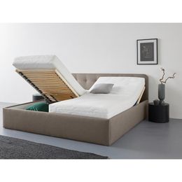 Westfalia Schlafkomfort Polsterbett &raquo;Rostock&laquo; auch mit Stauraum und Kopfteilverstellung erh&auml;ltlich beige Bezug 100% Polyurethan, Polsterung: Polsterwatte, Material Gestell: 