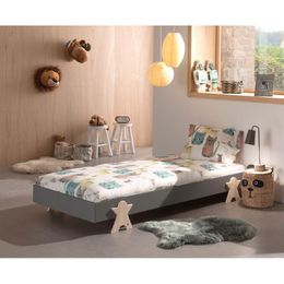 Vipack Kinderbett &raquo;Modulo, stapelbares Einzelbett, inkl. Rolllattenrost, 2 Farben&laquo; B/H/T ca. 203,6x93,8x48cm, Fu&szlig; Smile massiv, Bettseiten MDF lackiert, 