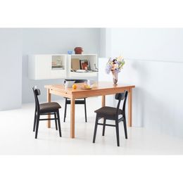 Esstisch &raquo;Basic Dinex, ausziehbar, mit Einlegeplatten - Furnier/Massivholz&laquo; Furnier / Massivholz, in zwei Breiten, stabiler d&auml;nische Design Tisch rot 