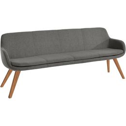 Musterring Essbank &raquo;Tavia&laquo; Stativgestell Wildeiche massiv ge&ouml;lt, Breite 180, 200 oder 220 cm grau 100% PES B/H/T: 220cm x 87cm x 66cm, Flachgewebe