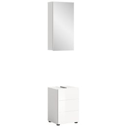 Welltime Badm&ouml;bel-Set &raquo;BIEL, 2 teilig, inkl. Beleuchtung, MDF Front, Rillenoptik&laquo; best. aus: Waschbeckenunterschrank, Spiegelschrank inkl. Beleuchtung