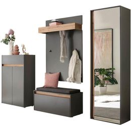 Home Affaire Garderoben-Set &raquo;City/Giron, moderne Garderobe, viel Stauraum, ca. 24 Schuhe&laquo; Set, 4 Stk. tlg. grau Holzwerkstoff B/H/T: 255cmcm x 200cmcm