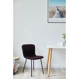 Salesfever 4-Fu&szlig;stuhl &raquo;Esszimmerstuhl - stilvolles Set&laquo; (Set) 4 Stk.Ergonomisches 4er-Set f&uuml;r optimalen Sitzkomfort schwarz Metall, Polyester B/H/T: 
