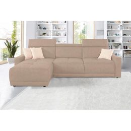 DOMO collection Ecksofa &raquo;Ava mit moderner Sitzheftung & toller Doppelnaht, komfortabel, L-Form&laquo; mit Recamiere, inkl. Federkern, wahlweise mit 