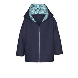 TRIGEMA Jungen Fleecejacke "TRIGEMA Fleecejacke mit Kapuze", blau, Basic, Gr. 116, Fleece, 100% Polyester, Jacken