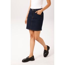 Aniston CASUAL Damen Jeansrock, blau, Gr. 34, unifarben, Denim/Jeans, Obermaterial: 98% Baumwolle, 2% Elasthan, R&ouml;cke, im 5-Pocket-Style - NEUE