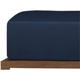 uncover by Schiesser Spannbettlaken &raquo;New Jersey aus 100% Baumwolle&laquo; Made in Green blau Jersey, Obermaterial: 100% Baumwolle B/L: 150cm x 200cm, 1 Stk.