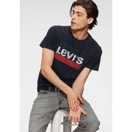 Levi's LEVI'S Herren T-Shirt, schwarz, Gr. S, Jersey, Obermaterial: 100% Baumwolle, Shirts, mit gro&szlig;em Logoprint