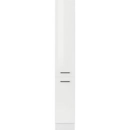 KOCHSTATION Apothekerschrank &raquo;KS-Trier&laquo; 30 cm breit, 200 cm hoch, mit 2 Ausz&uuml;gen und 5 Ablagen wei&szlig; MDF wei&szlig;, B/H/T: 30cm x 200cm x 60cm