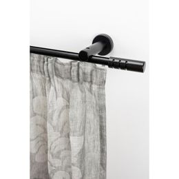Garesa Gardinenstange &raquo;PEMPIA&laquo; &Oslash; 20 mm 2 l&auml;ufig-l&auml;ufig Wunschma&szlig;l&auml;nge Vorhanggarnitur, verl&auml;ngerbar, Knopf m.Ausschnitte braun Holzwerkstoff, Metall B