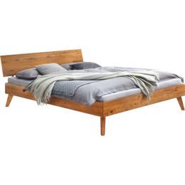 Hasena Holzbett &raquo;Ancona&laquo; Fu&szlig;h&ouml;he 25 cm braun Wildeiche massiv Liegefl&auml;che L&auml;nge B: 200cm x 140cm, H&ouml;he Bett: 79cm