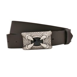 AnnaMatoni Damen Lederg&uuml;rtel "AnnaMatoni AnnaMatoni Damen Lederg&uuml;rtel 3,5 cm breit Echtleder", braun, Gr. 95, 100% Leder, G&uuml;rtel