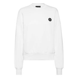 Plein Sport Damen Sweatshirt "Glitter", wei&szlig;, Gr. XL, Obermaterial: 88% Baumwolle, 12% Polyester, Sweatshirts