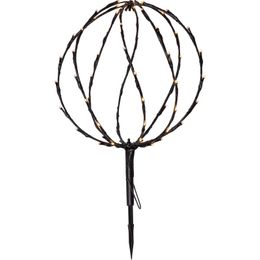 Parforce Traditional Hunting Dekolicht &raquo;Au&szlig;endekoration Sphere&laquo; LED-Board 1 Stk. Warmwei&szlig; abnehmbarer Erdspie&szlig;, Haken zum Aufh&auml;ngen, Batteriebetrieb, Timer schwarz 64, &Oslash; 30cm H: 